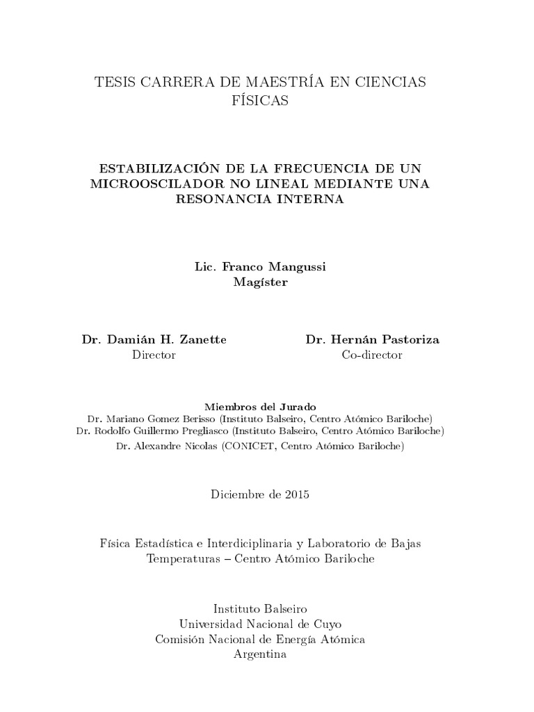ESTABILIZACION DE LA FRECUENCIA DE UN MICROOSILADOR NO LONEAL | PDF ...