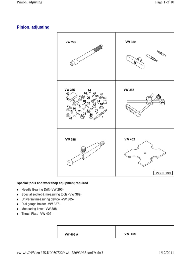 01E FWD pinion adjustement | PDF | Manufactured Goods | Mechanical Engineering