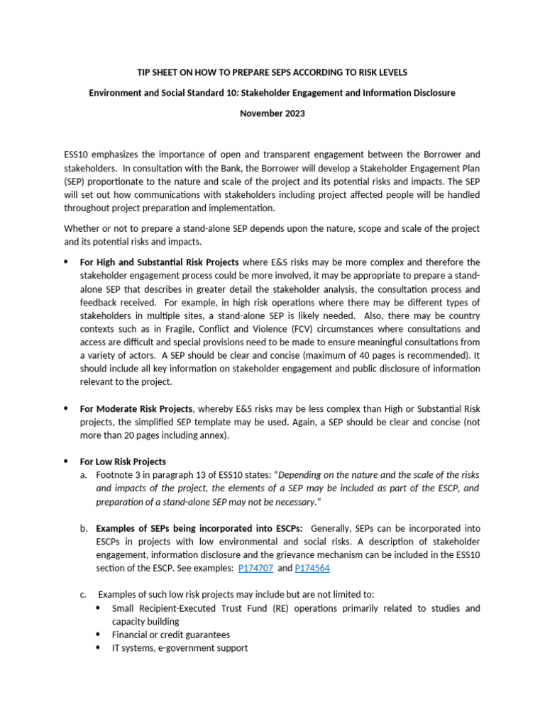 Preparing SEPs by Risk Level Guide | PDF | Risk