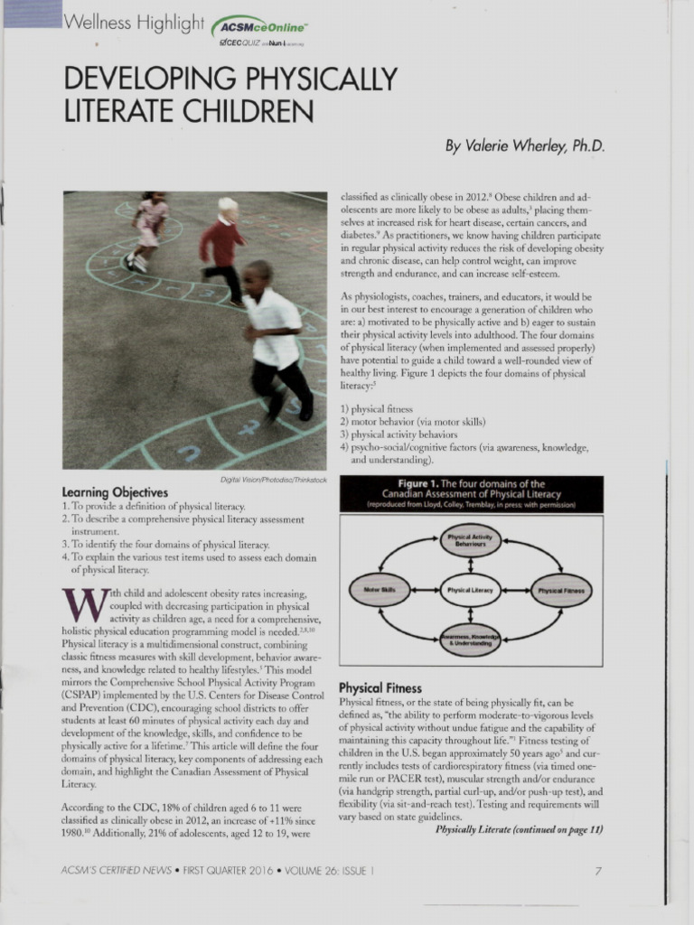 Physical Activity Literacy | PDF