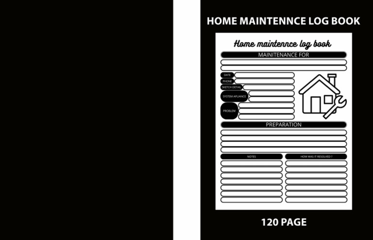 Home Maintenance Log Book Cover | PDF