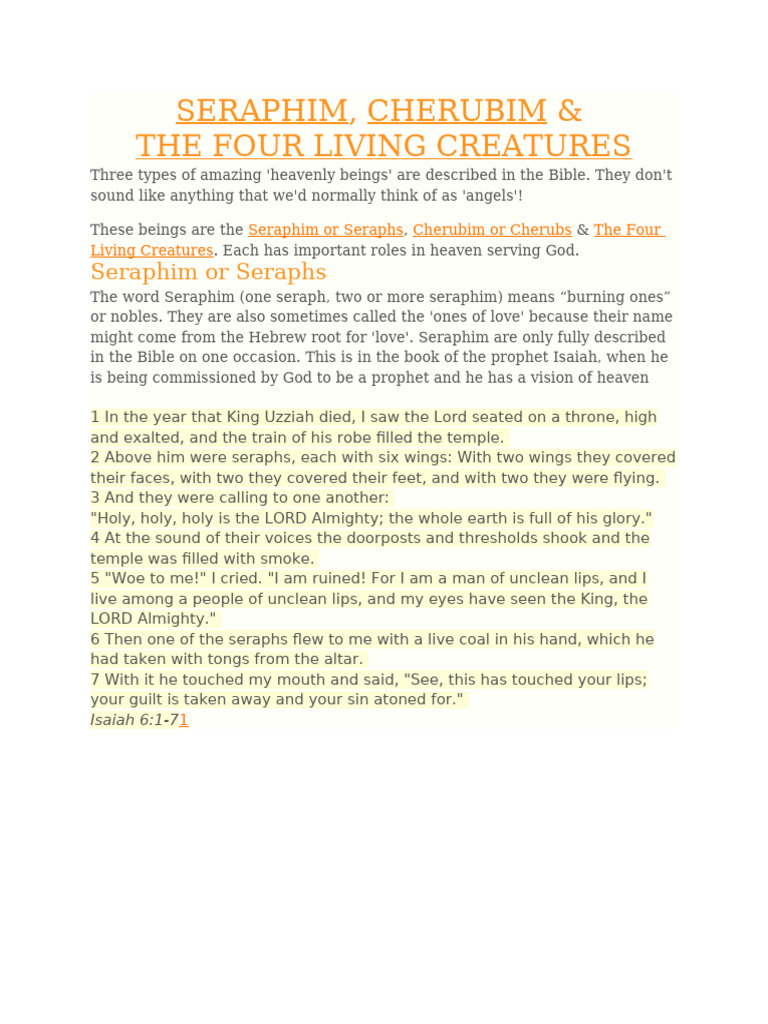 Seraphim | PDF | Ark Of The Covenant | Religious Belief And Doctrine