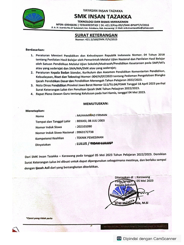 Surat Keterangan Firman PDF | PDF