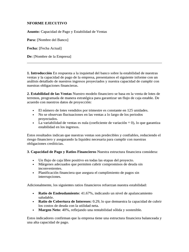 Informe Ejecutivo Borrador | PDF