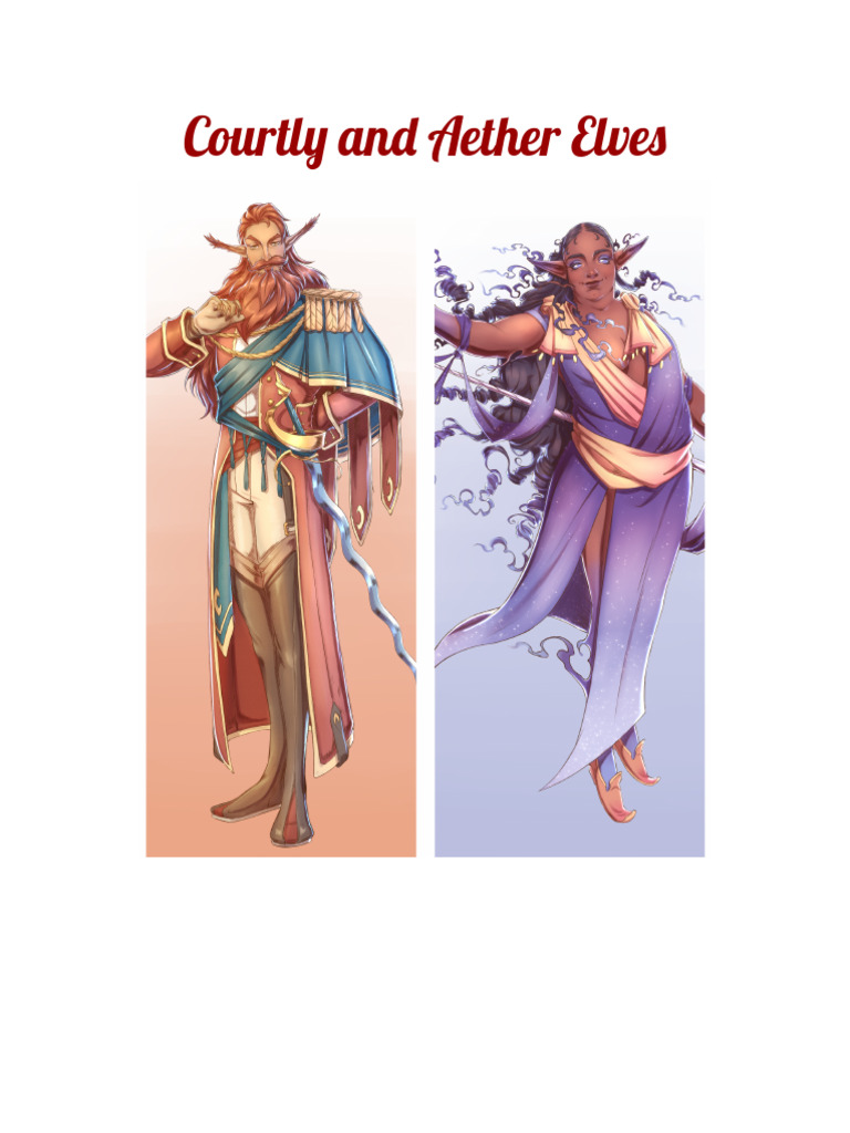 Pointy Hat_ Courtly and Aether Elves | PDF | Elf (Dungeons & Dragons) | Elves