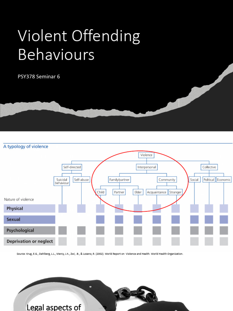 PSY378+Seminar+6+Violent+Offending+Behaviours | PDF | Manslaughter ...