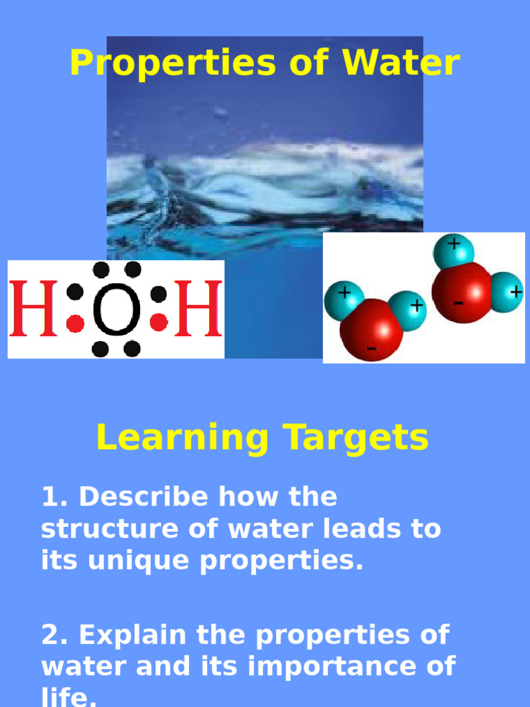 Unique Properties of Water Explained | PDF | Water | Properties Of Water