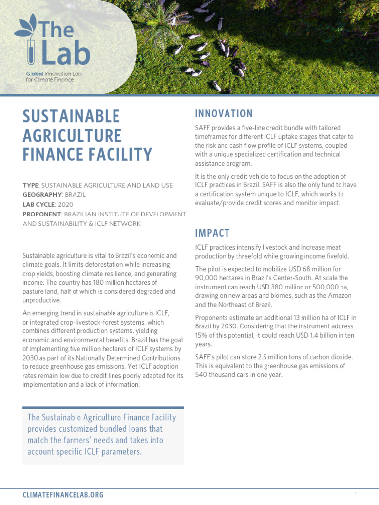 SAFF 2 Pager Text FINAL | PDF | Agriculture | Sustainable Agriculture