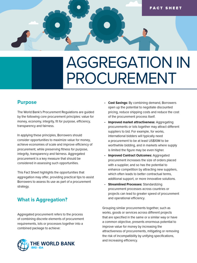 Aggregated Procurement Fact Sheet | PDF | Procurement | Supply Chain