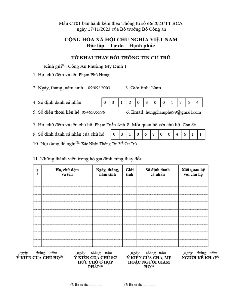 Mẫu CT01 - 66 | PDF
