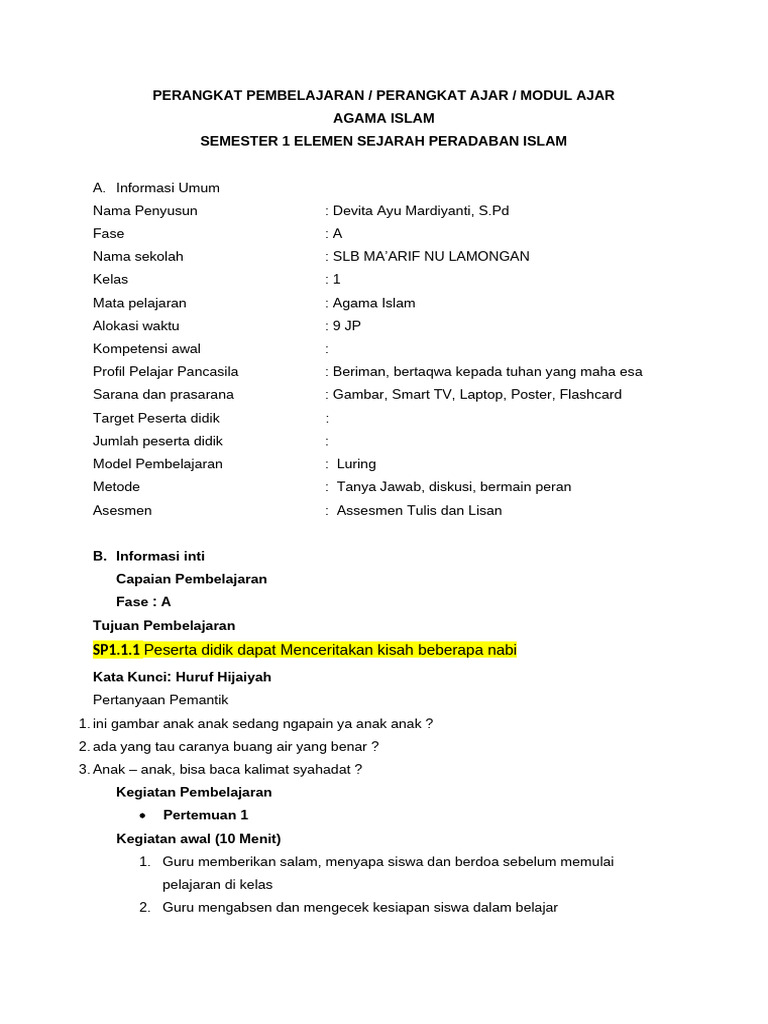 Modul Agama Elemen 5 | PDF