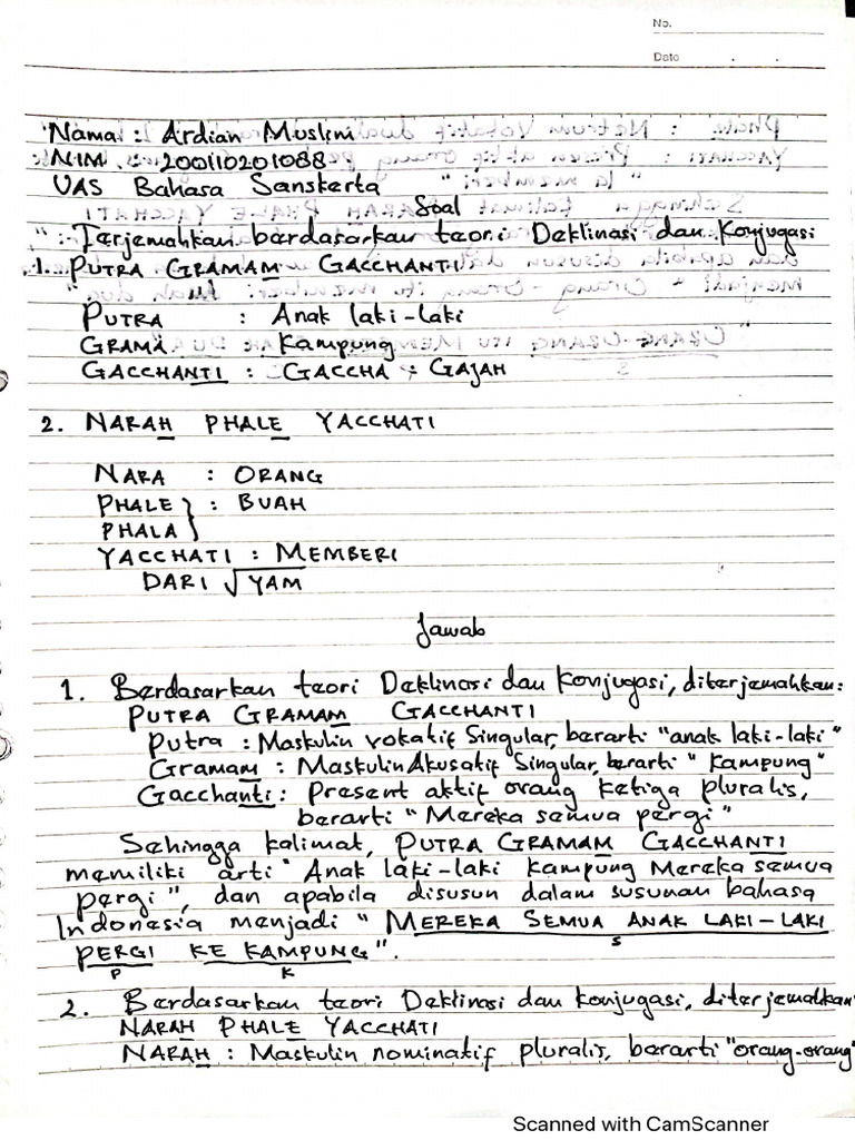 Ardian Muslim - 200110201088 - UAS B. Sanske | PDF