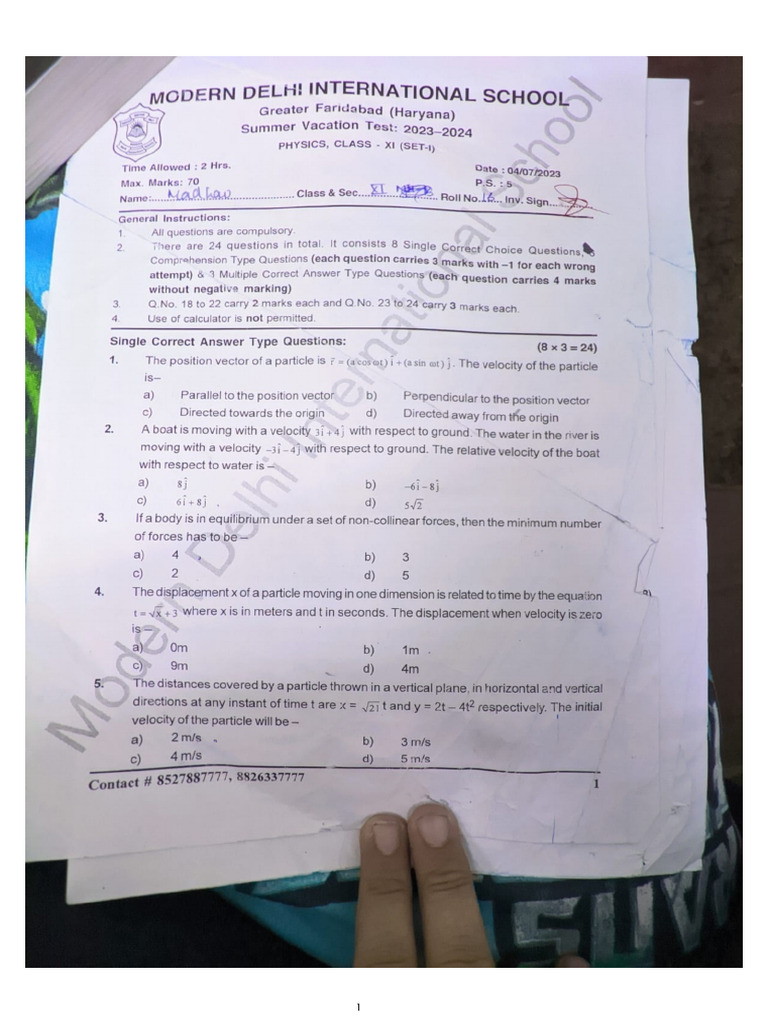 2023 Phy SVT Non Med | PDF