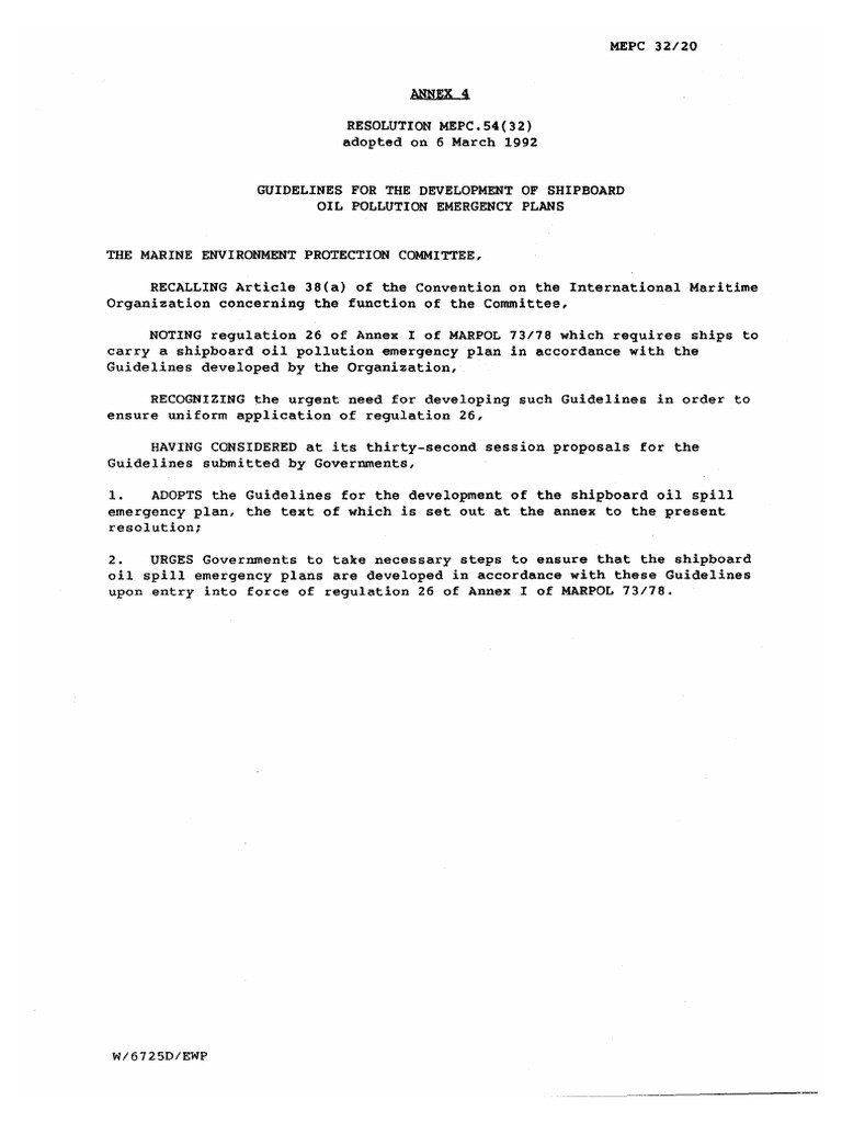 Resolucion MEPC 54 | PDF