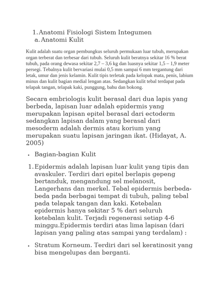 Anatomi Fisiologi Sistem Integumen | PDF