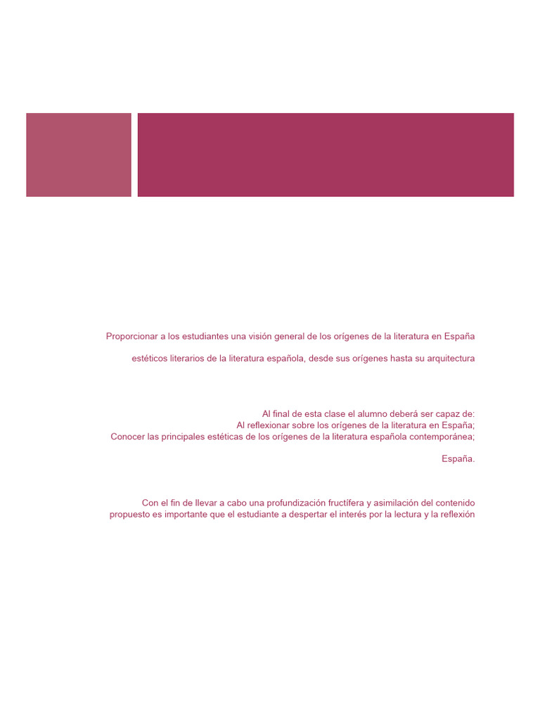 Literatura Espanhola | PDF | Escritura | Literatura en español