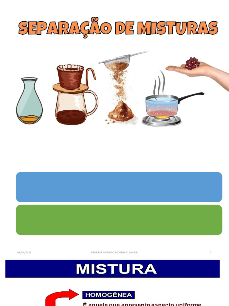 Processos de Separação de Misturas Heterogêneas | PDF | Mistura ...