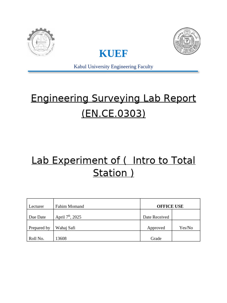 First Page Report of Surveying-2 | PDF