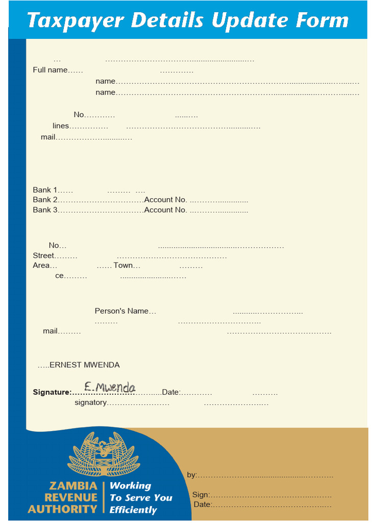 Taxpayer Information Update Form | PDF