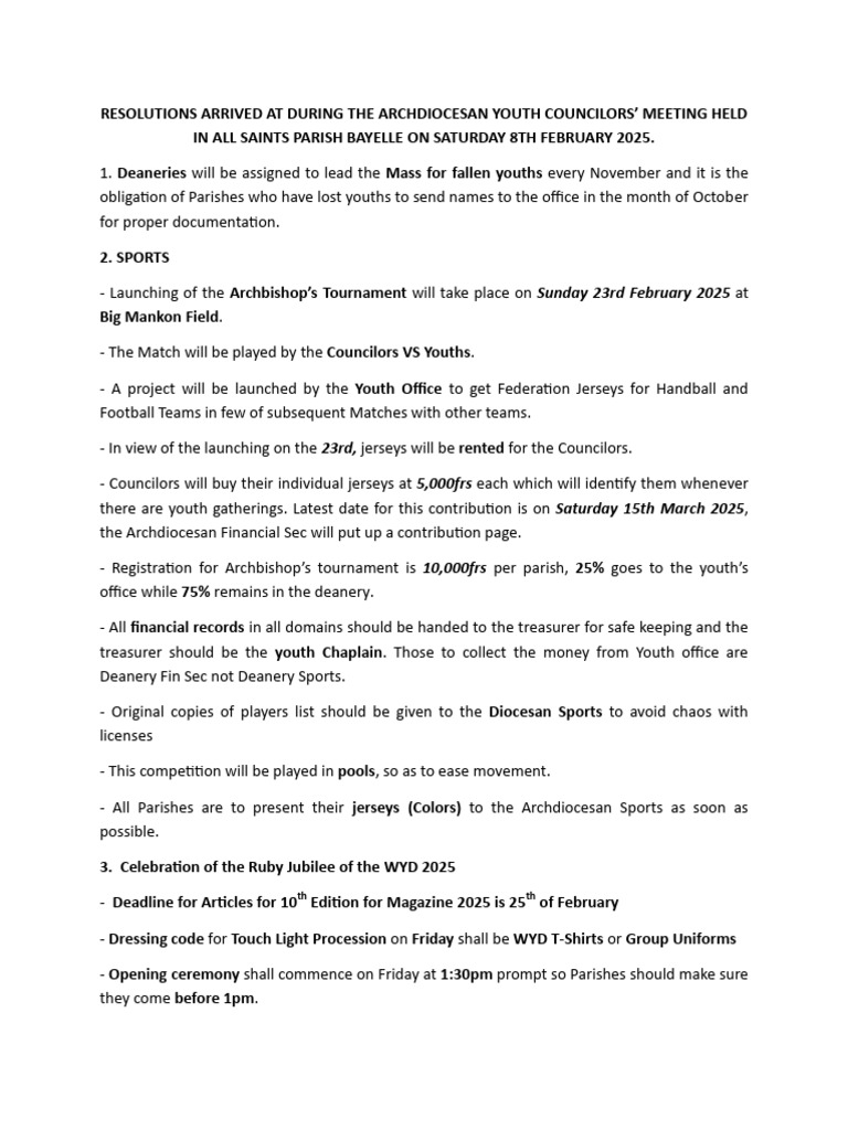 Ayc Feb 2025 Resolutions | PDF