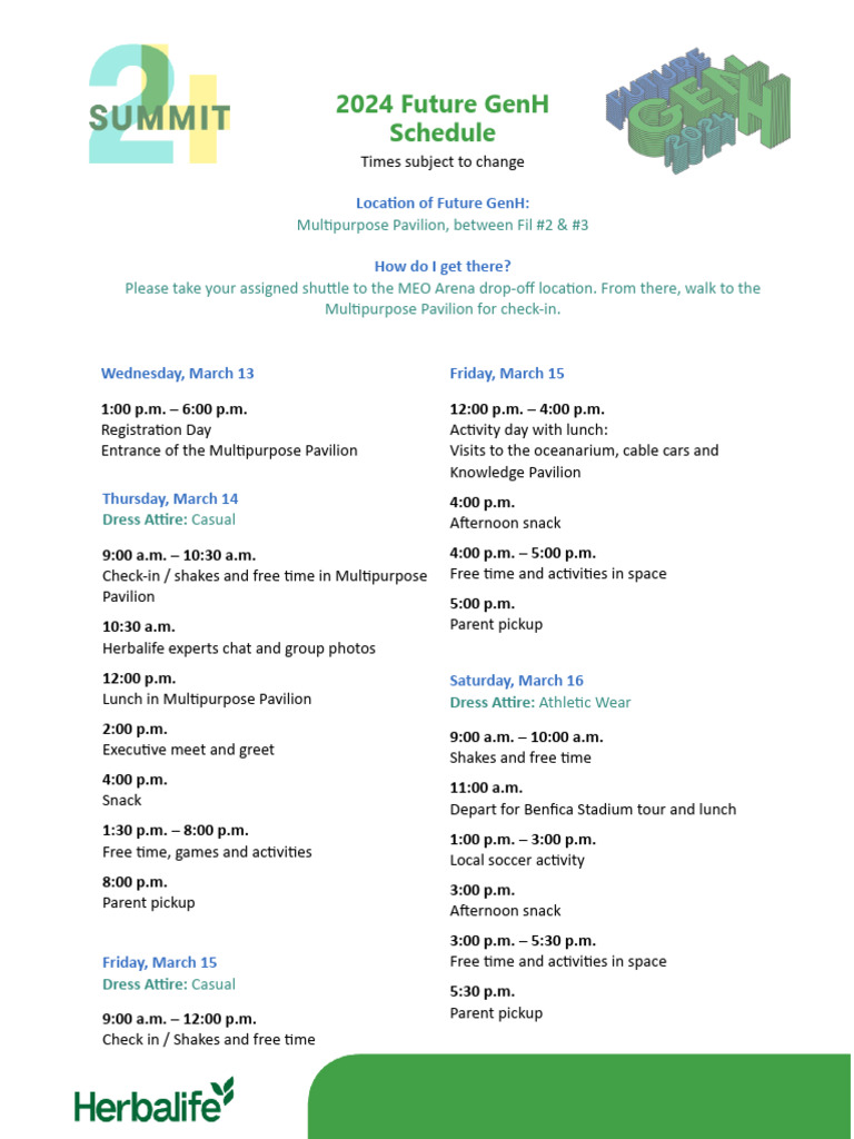 Future GenH Schedule | PDF