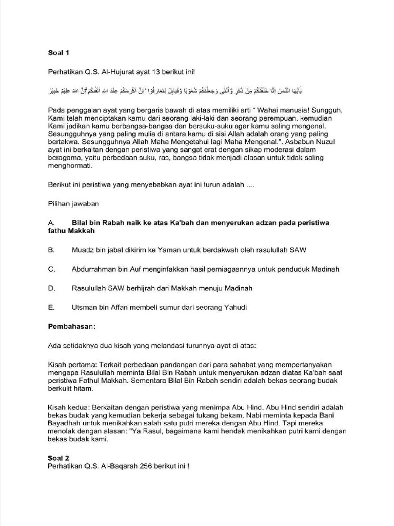 PDF Soal Moderasi Beragama Kemenag Compress | PDF