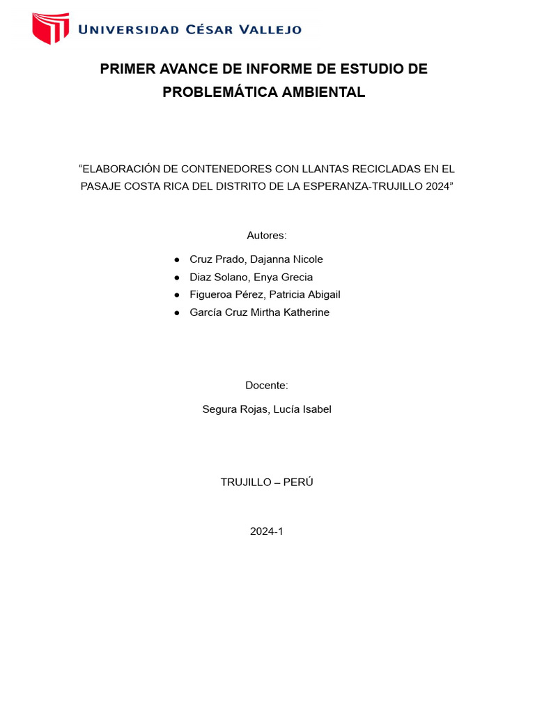 Primer Avance de Informe de Estudio de Problemática Ambiental (2) | PDF | Residuos | Vertedero
