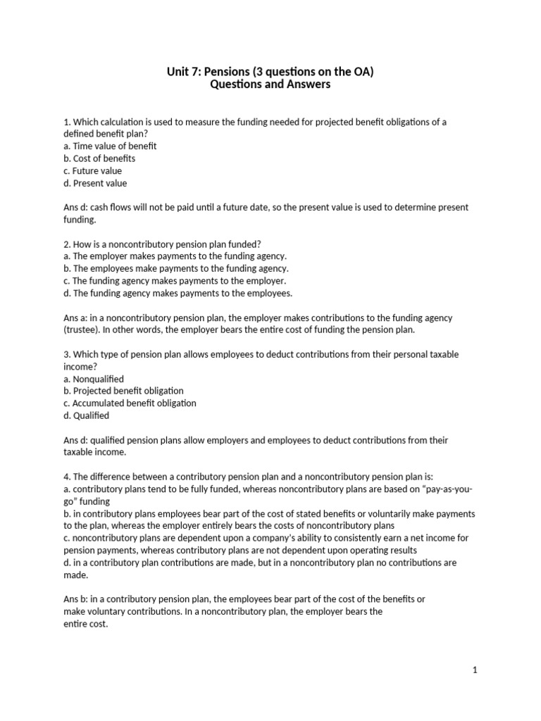 Pension Plan Contribution Insights | PDF | Defined Benefit Pension Plan ...