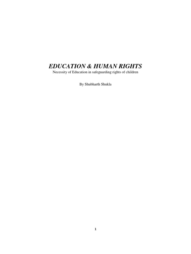 Education's Role in Human Rights Awareness | PDF | Children's Rights ...