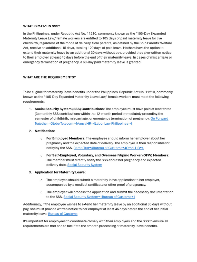 SSS Maternity Leave Benefits (What Are The Documentar Requirments ...