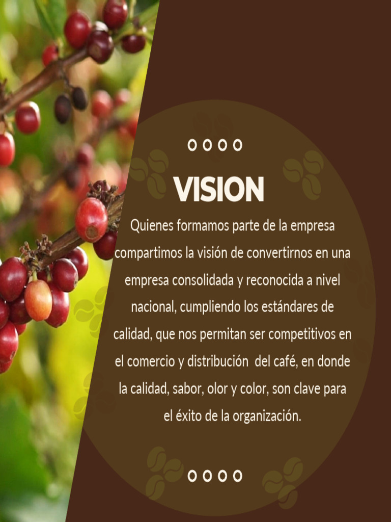 Misión y visión en la industria del café | PDF