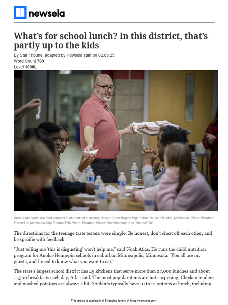 Student-Driven School Lunch Choices | PDF | Lunch | Eating Behaviors Of ...