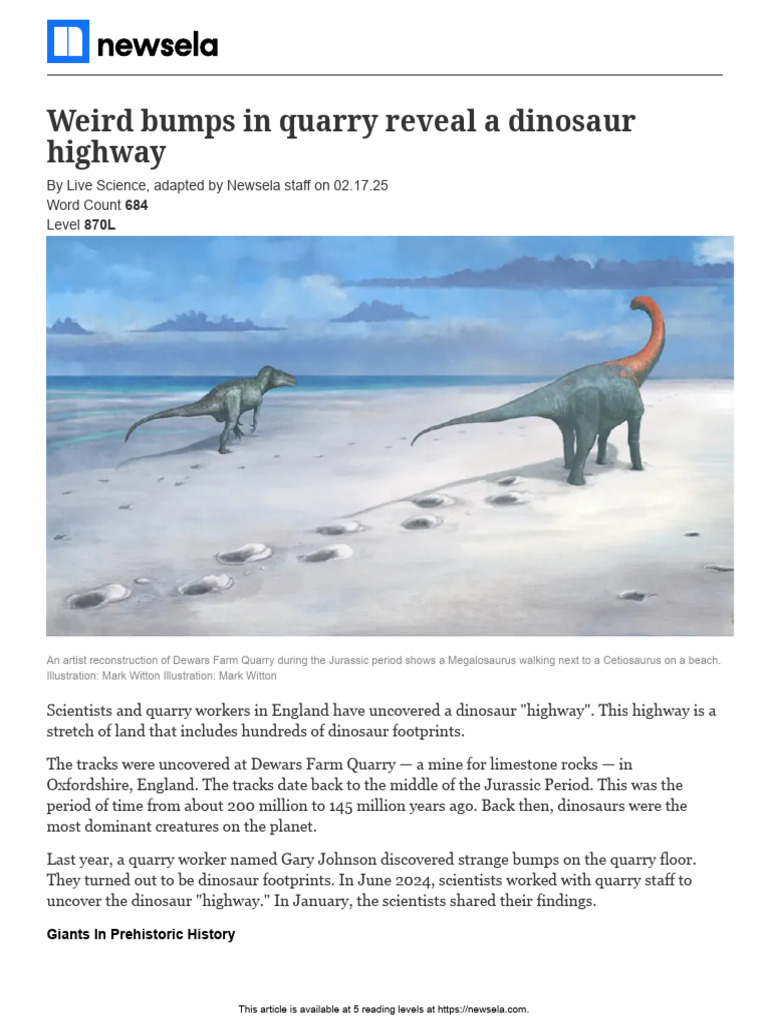 Dinosaur Highway 2001050391 Article - and - Quiz 2000001280 ...