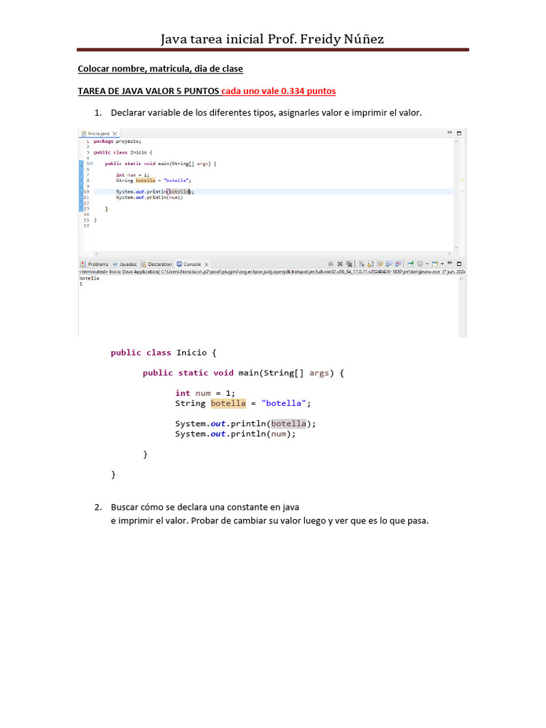 Tarea 1 | PDF | Java (lenguaje de programación) | Paradigmas de programación