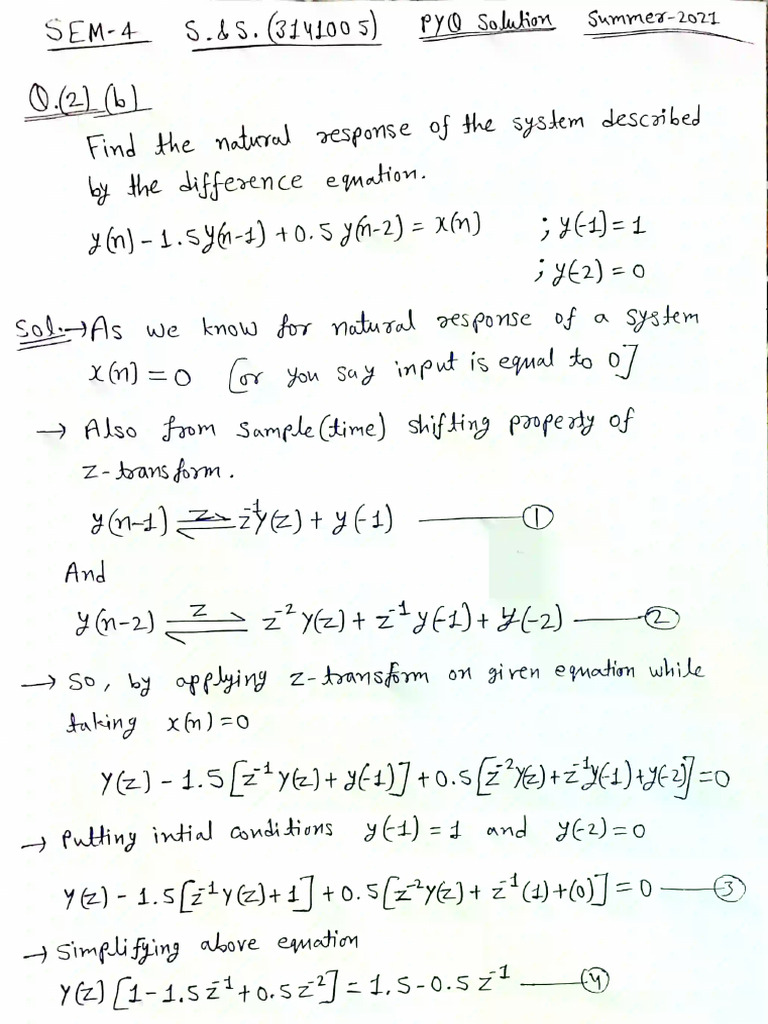 Gtu - Sem 4 - S&s - Signals and Systems - 3141005 - Summer 2021 - Question - 2 (B) - Solution ...
