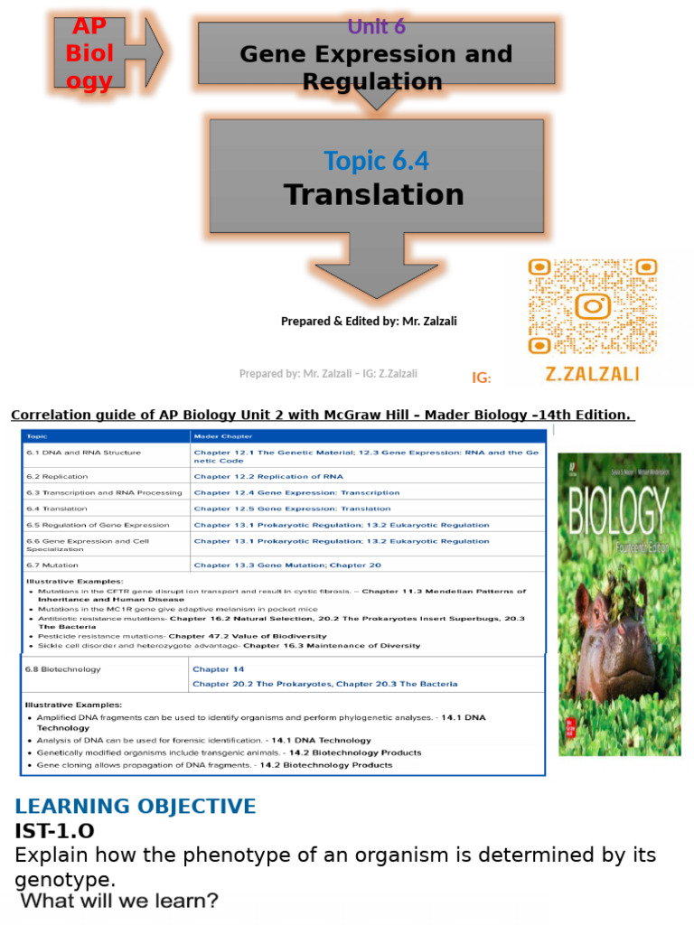 AP Bio Unit 6.4 Translation-Handouts | PDF | Translation (Biology ...