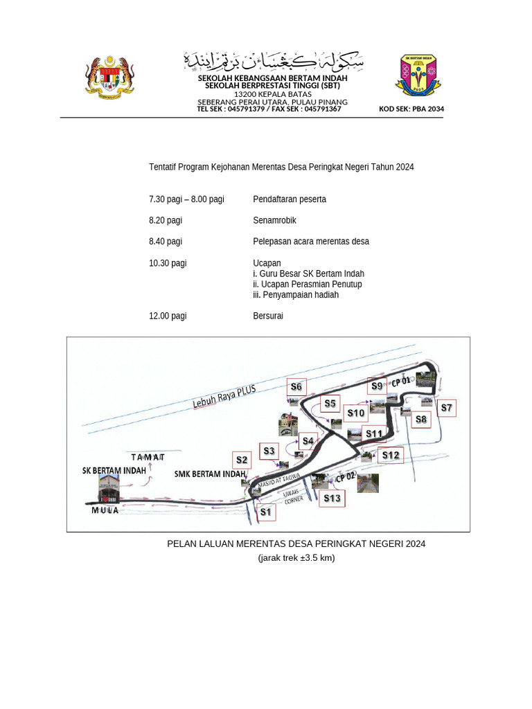Program Kejohanan Merentas Desa 2024 | PDF