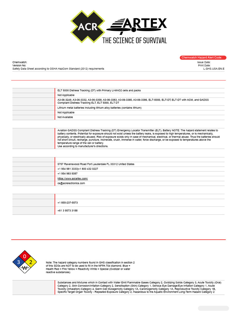 ELT 5000 Distress Tracking (DT) With Primary Li-Mn - 2024 - November ...