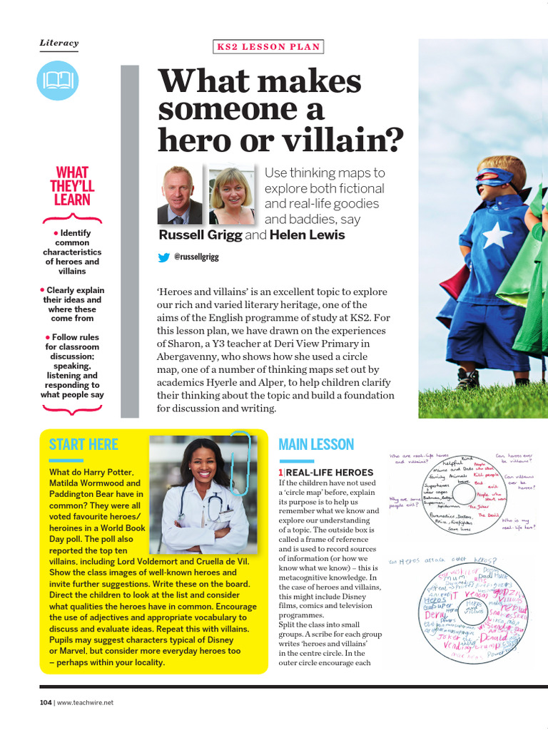 Heroes and Villains KS2 Lesson Plan | PDF | Lesson Plan | Learning