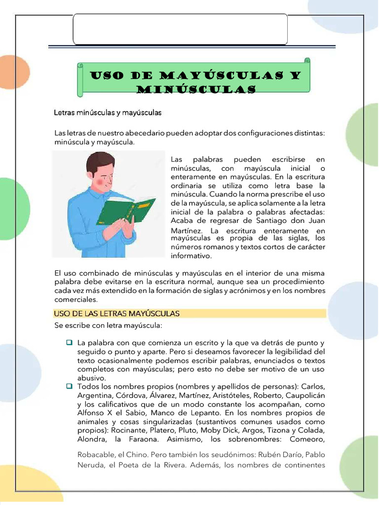 Uso de Mayúsculas y Minúsculas | PDF | Caso de carta