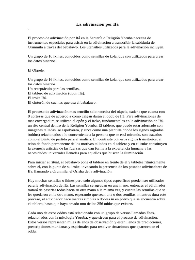 La Adivinación Por ... | PDF | Creencia religiosa y doctrina | Religiones religiosas