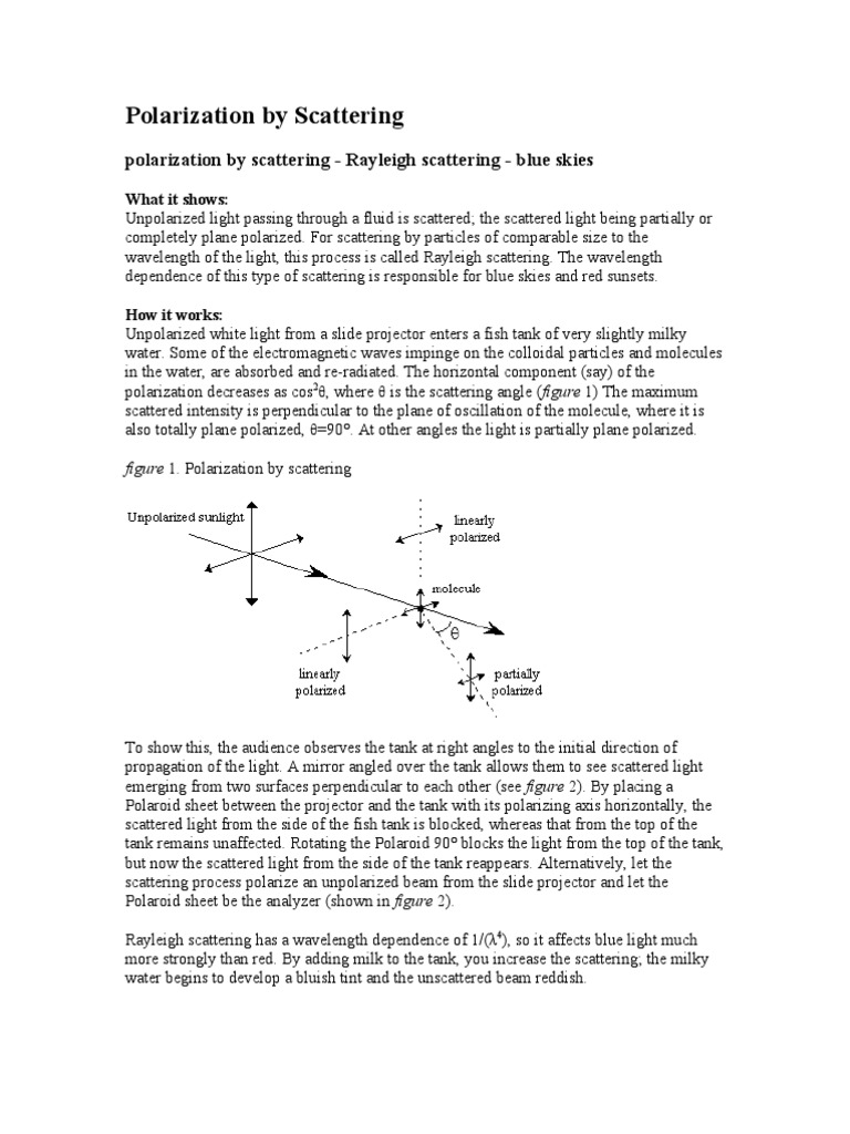 Understanding Polarization by Scattering | PDF | Polarization (Waves ...