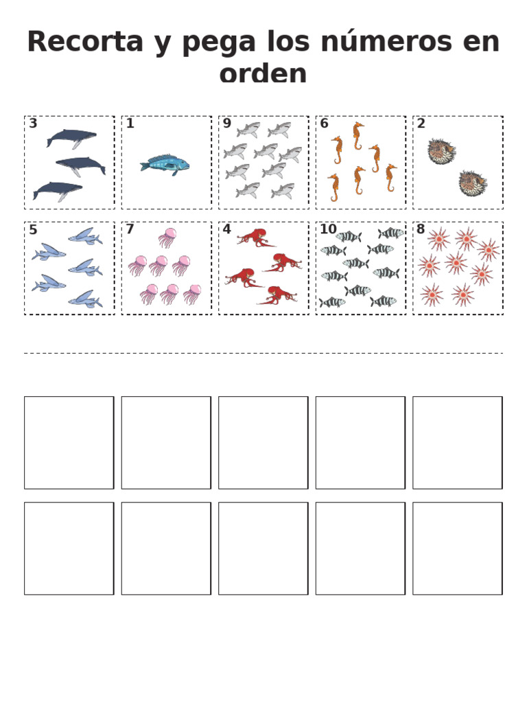 Ordenar Nmeros Del 1 Al 10 Ver 2 | PDF