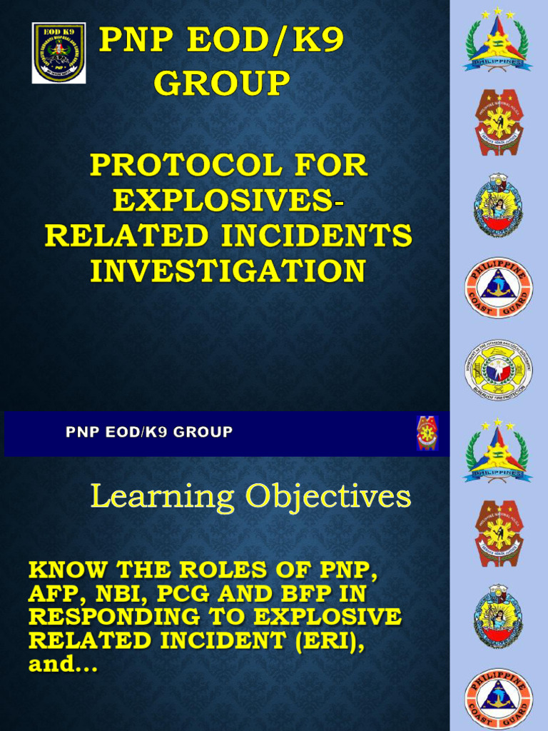 PNP EOD/K9 Protocol for Explosive Incidents | PDF | Bomb Disposal ...