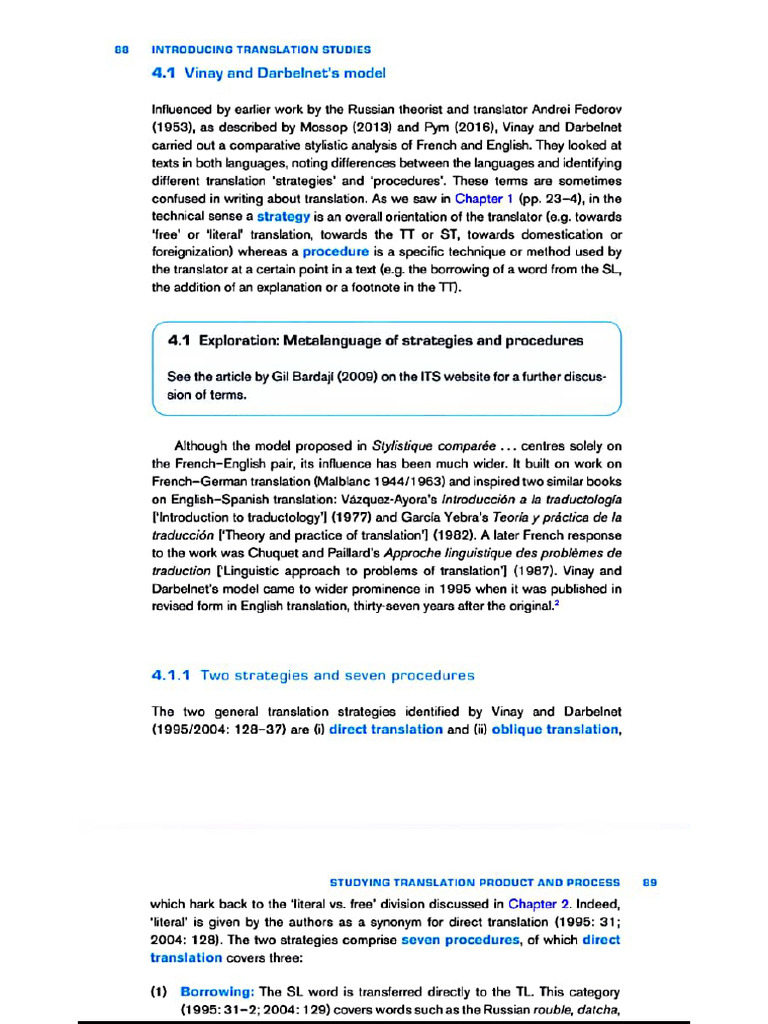 Vinay and Derbelnet Model | PDF