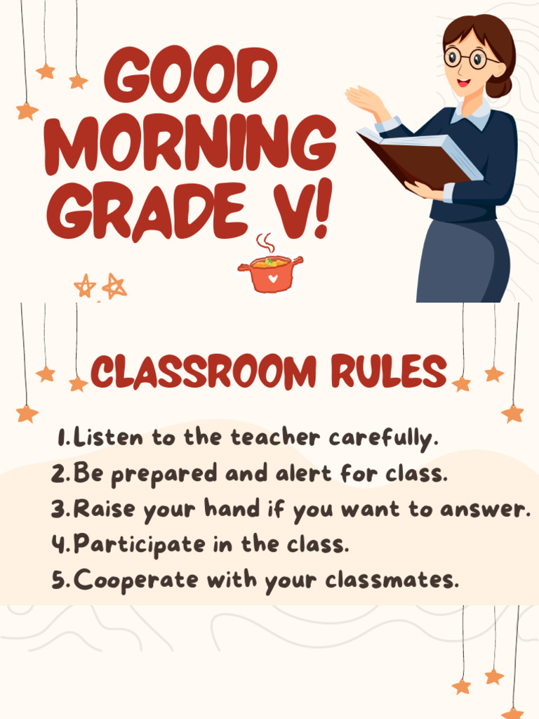 Good Morning Grade V! | PDF