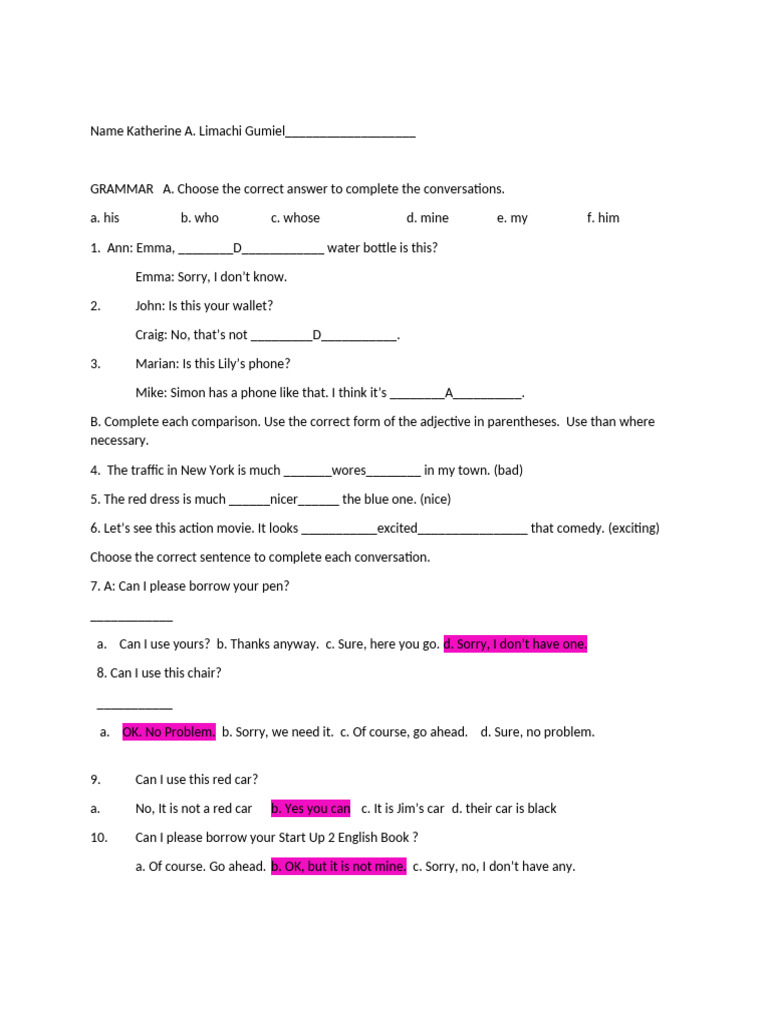 Questions Form Unit 4 | PDF