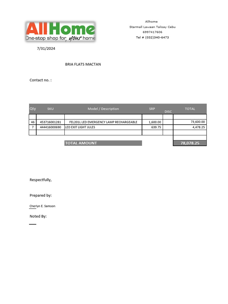 Revised Quotation Bria | PDF
