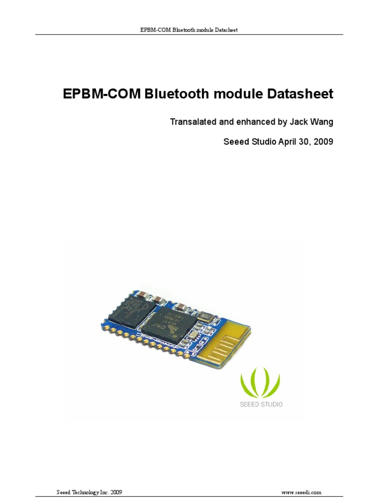 Bluetooth Module Datasheet | PDF | Bluetooth | Manufactured Goods