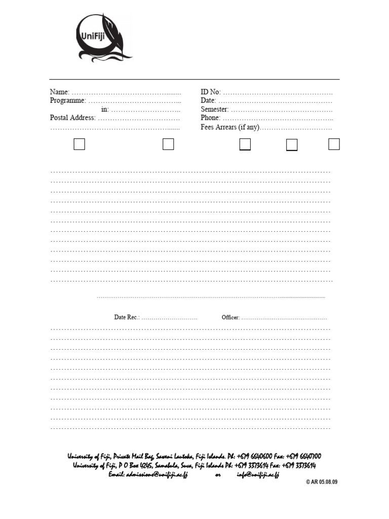 Student Request Form Sas 10 | PDF